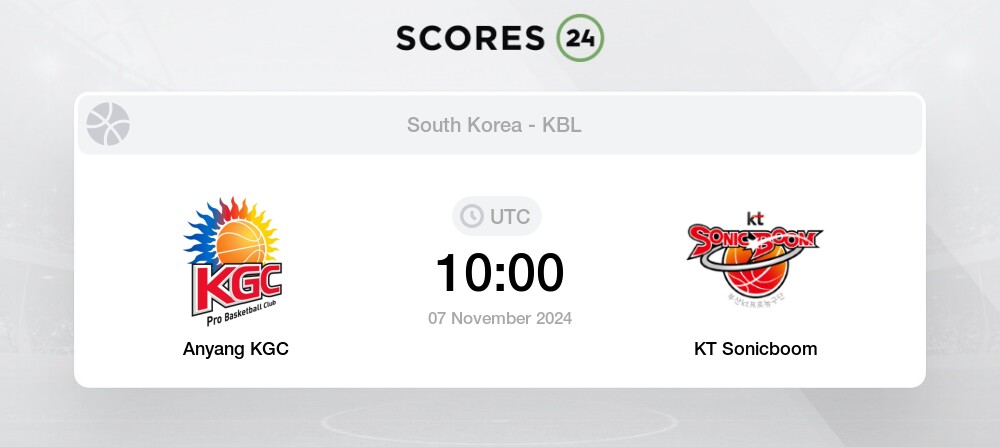 Anyang KGC vs Sonicboom Prediction for today 7 November 2024 - Basketball