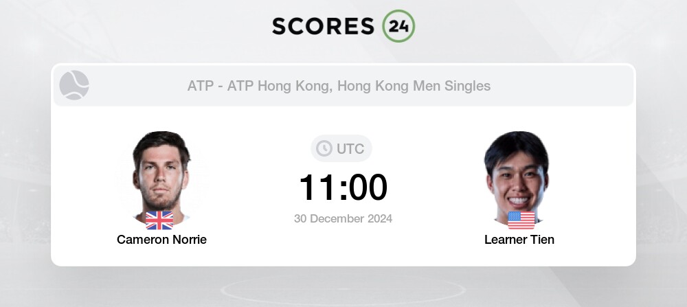 Norrie vs Tien Prediction for 30 December 2024 11:00 UTC - Tennis