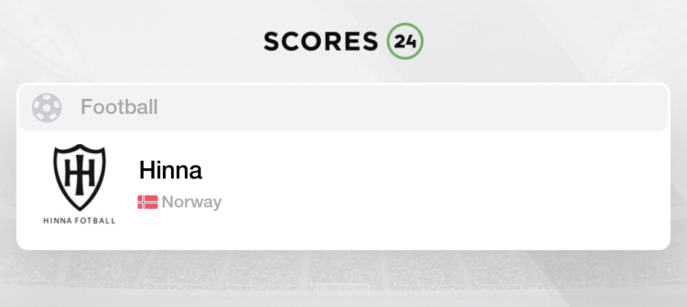 Hinna Fixtures Schedule & Predictions, Games Scores, Lineup, Statistics, and Results for today