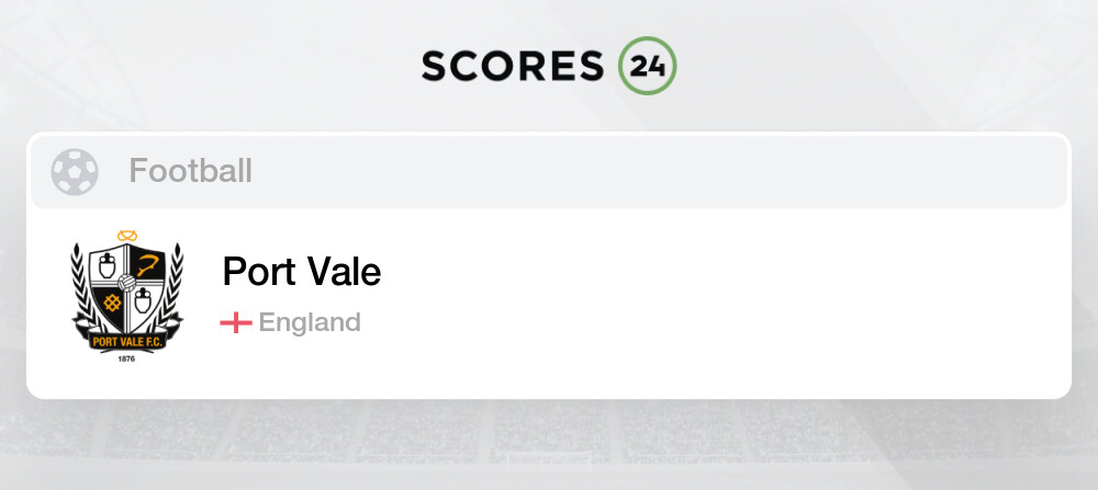 Port Vale Fixtures Schedule & Predictions, Games Scores, Lineup ...