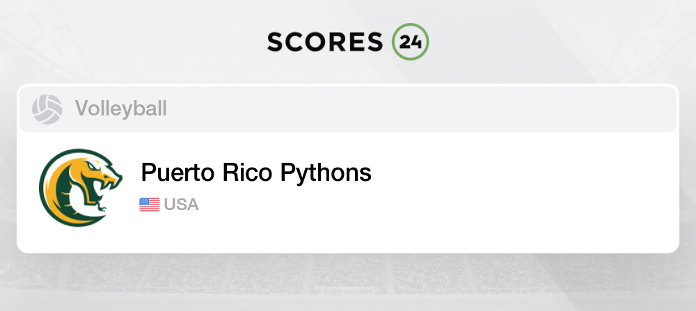 Puerto Rico Pythons Fixtures Schedule & Predictions, Games Scores, and ...
