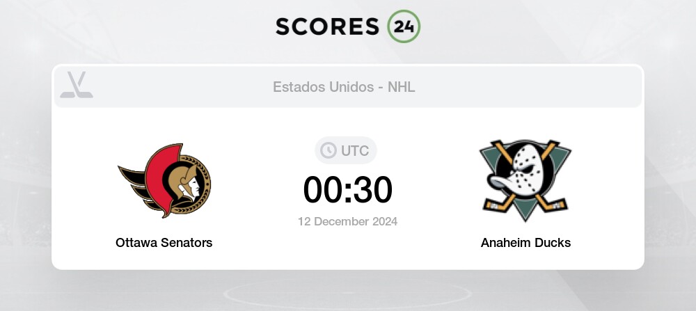 Ottawa Senators vs Anaheim Ducks Pronósticos de Partidos (1.76) y ...