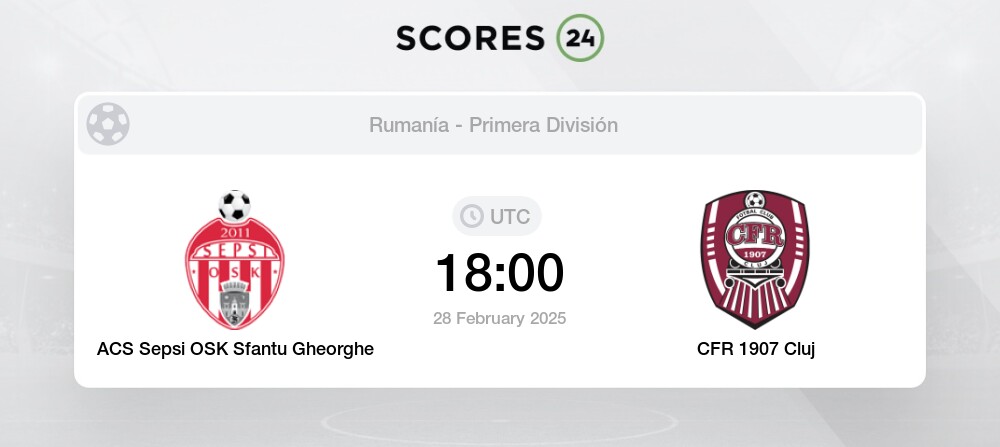 Sepsi vs CFR 1907 Cluj Pronósticos de Partidos (1.51) y Apuestas Cuotas, Posiciones para hoy 28 ...
