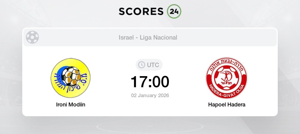 Ironi Modiin vs Hapoel Hadera Partido el 5 enero 2026