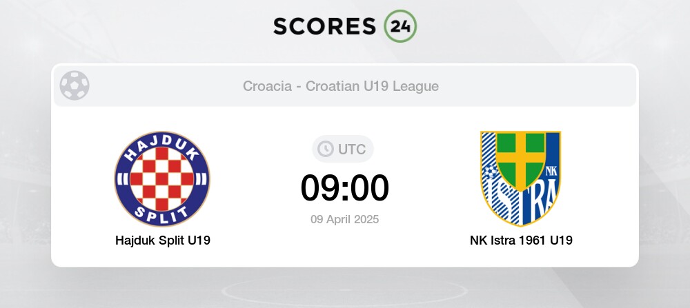 Hajduk Split U19 vs NK Istra 1961 U19 Partido hoy el 9 abril 2025
